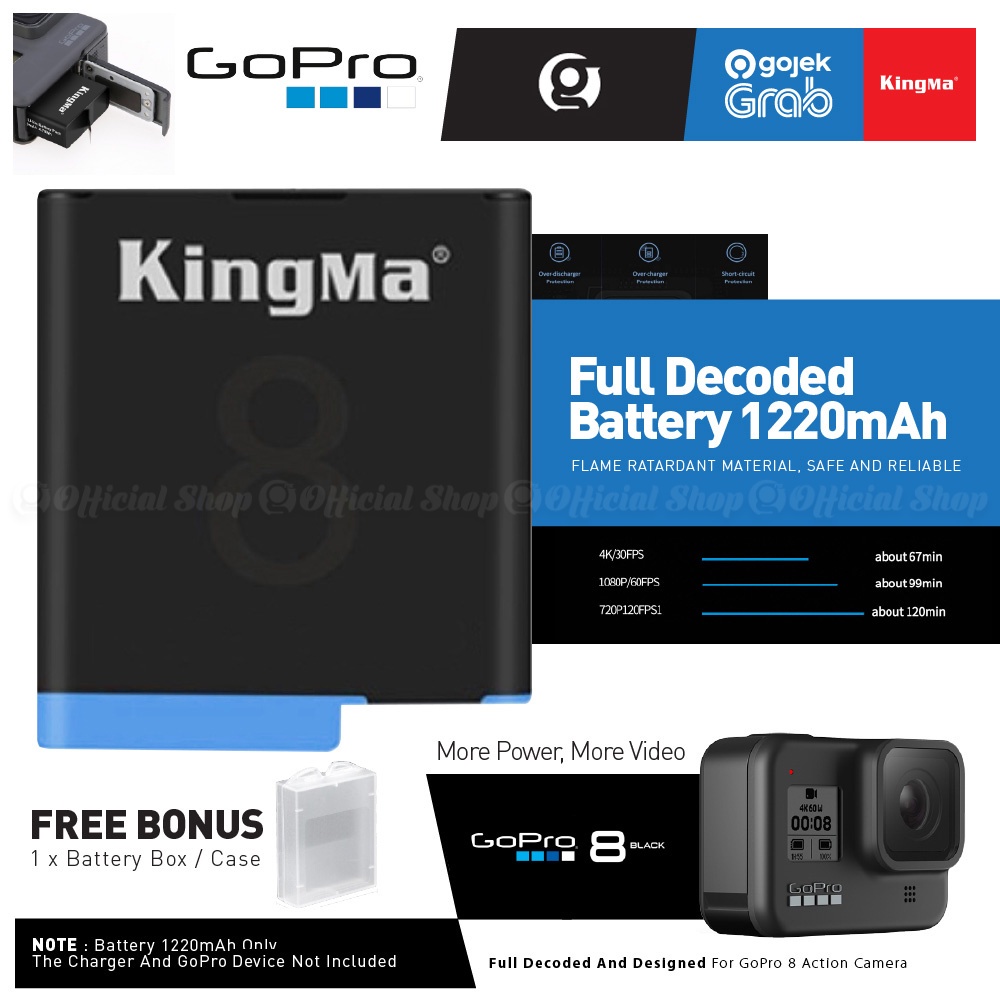 Jual (FULLY COMPATIBLE) KingMa Baterai Replacement Battery for Action ...