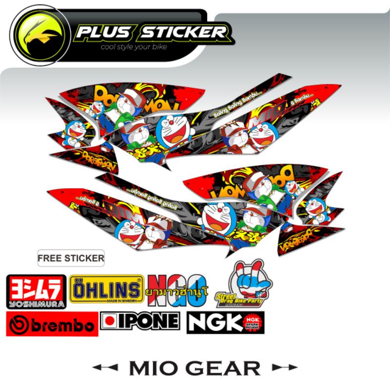 Jual Stripping Yamaha Mio Gear 125 / sticker variasi Mio Gear Doraemon ...