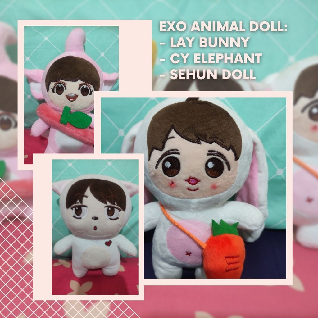 Jual EXO DOLL (ANIMAL DOLL EXO) CHANYEOL DOLL, SEHUN DOLL, LAY DOLL ...