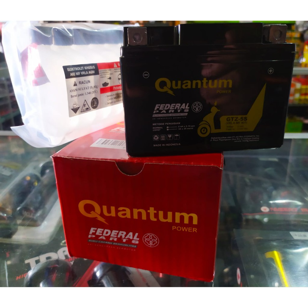 Jual Aki Kering Accu Motor Federal Quantum Power GTZ5S VRLA MF Beat ...