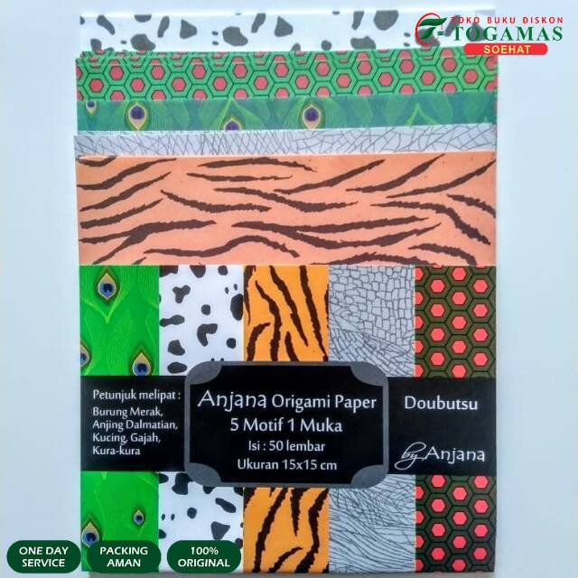 Jual Kertas lipat motif lucu/origami paper motif binatang/kertas lipat ...