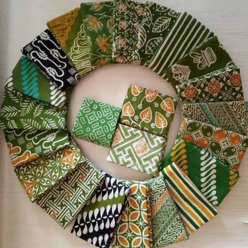 Jual kain batik garutan wrna hijau daun motif | Shopee Indonesia