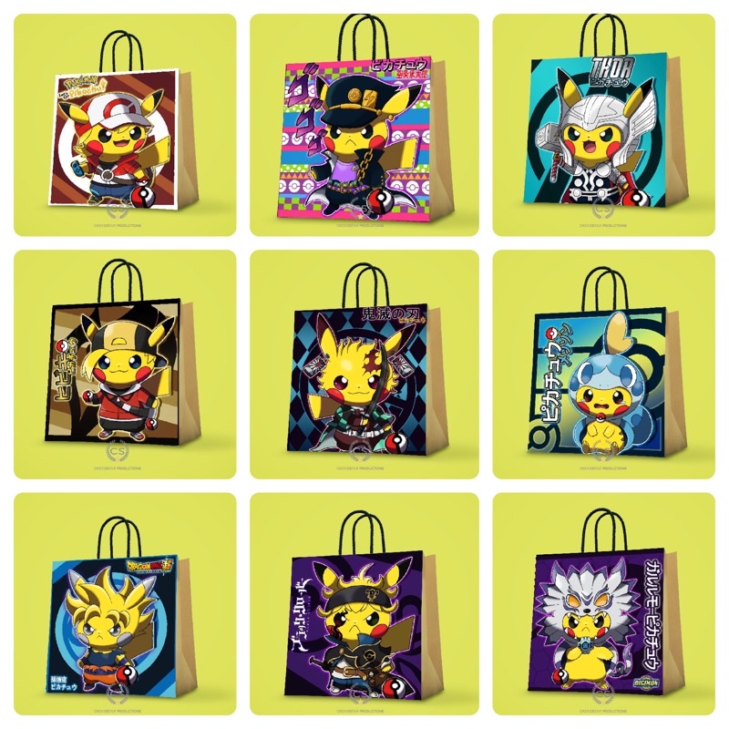 Jual Paper bag pokemon Cheviostar Digimon Pikachu Tas kado Bungkus kado ...