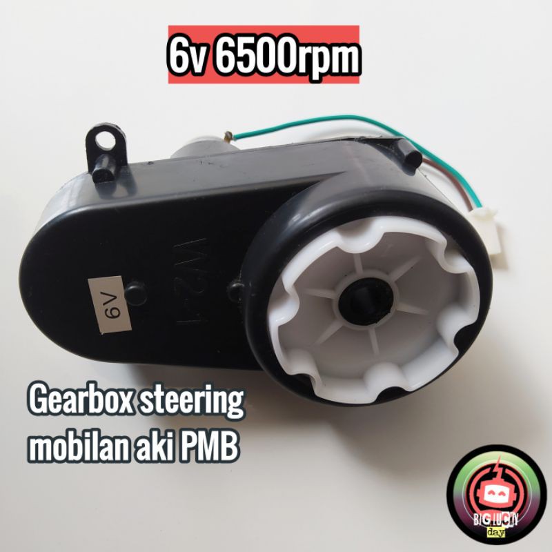 Jual gearbox stir mobilan aki PMB 6v 6500 rpm girbox steer steering 6 volt mobilan anak ...