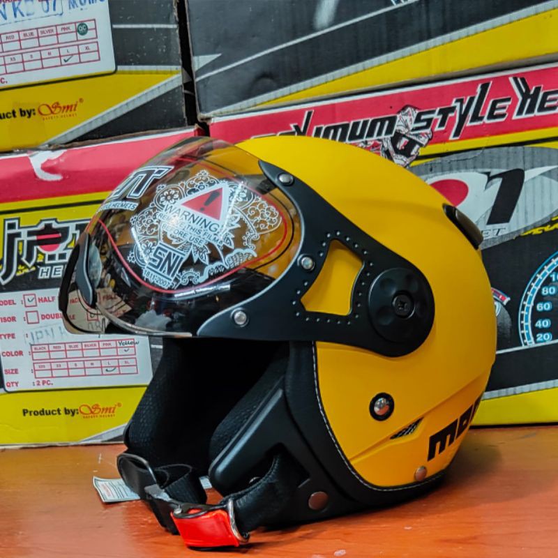 Jual Helm JPN MOMO Pilot (Retro/Bogo/Klasik/Classic/Vespa) kuning dop ...