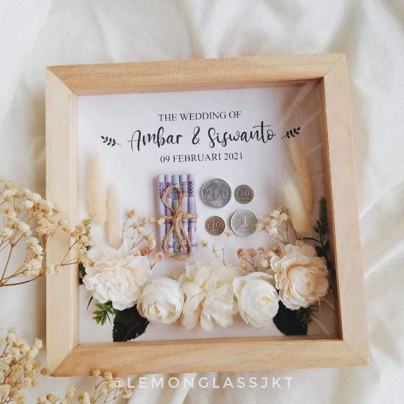 Jual Bingkai Mahar Rustic Dried Flower Bunga Kering / Mahar Pernikahan ...