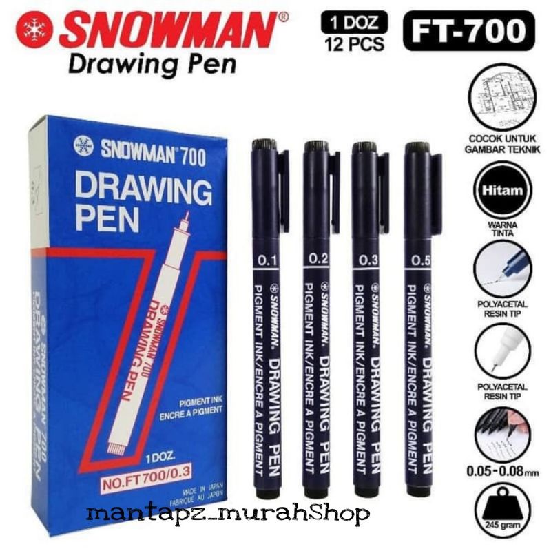 Jual PULPEN / DRAWING PEN SNOWMAN (/PCS) | Shopee Indonesia