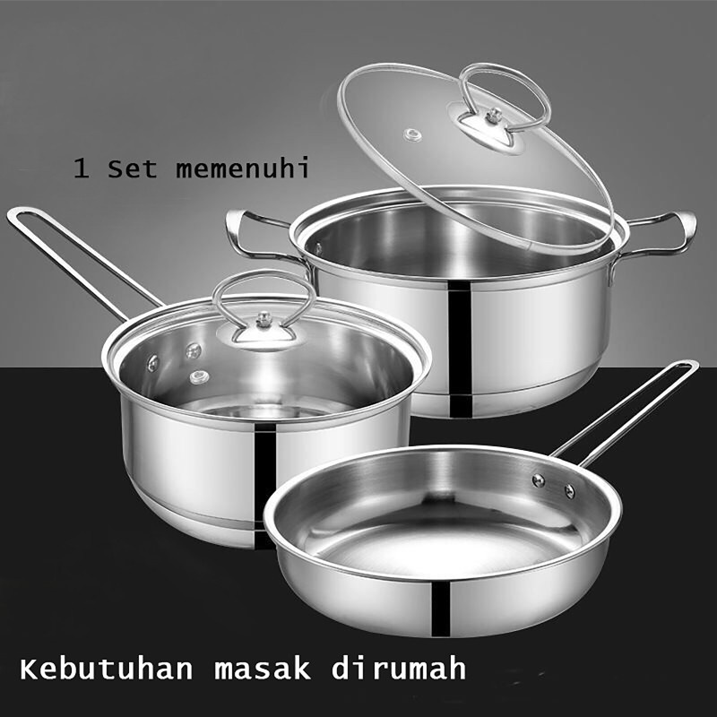 Jual PROMO TERMURAH Panci 1 In 3 Serbaguna Stainless Super/Panci ...