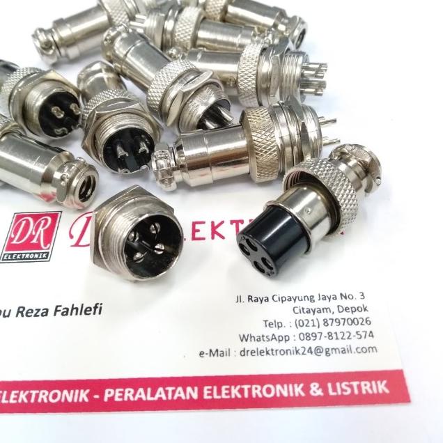 Jual GX12 Aviation Plug Connector CB 4 pin 4pin 4p 12mm 12 mili male ...