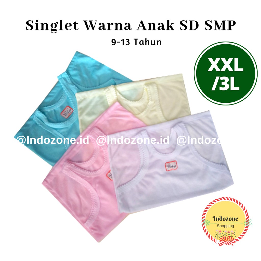 Jual Singlet Anak SD SMP SMA 6-13 Tahun Kaos Dalam Warna Cowok Cewek ...