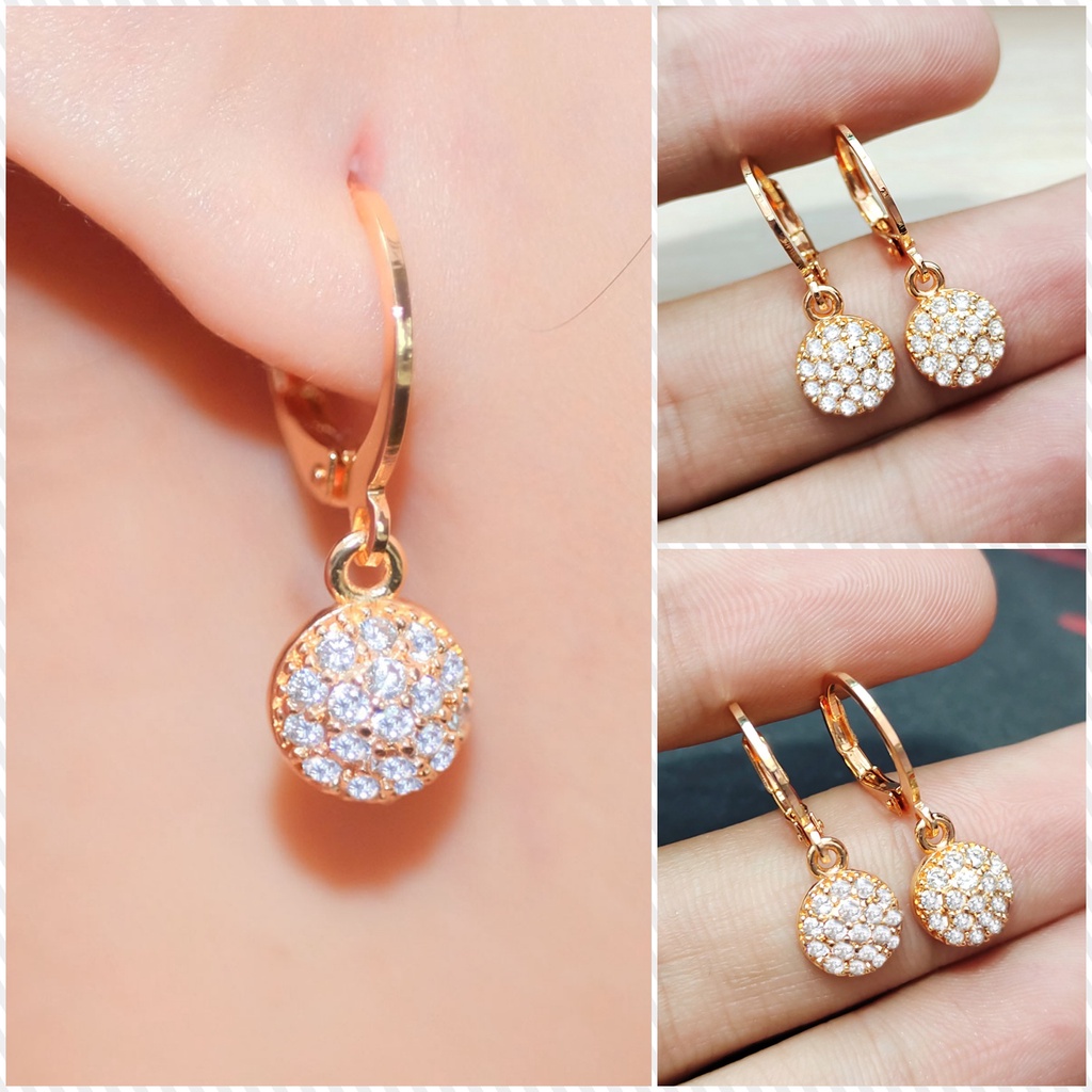 Jual xuping anting jepit bola gold simple dan minimalis | Shopee Indonesia