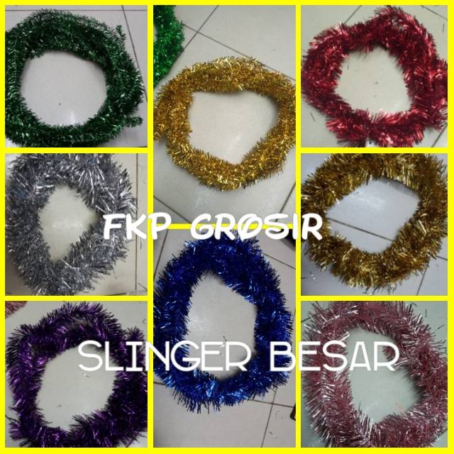 Jual GROSIR PER 12 PCS - SLINGER UK BESAR TALI RUMBAI METALIK - HIASAN ...