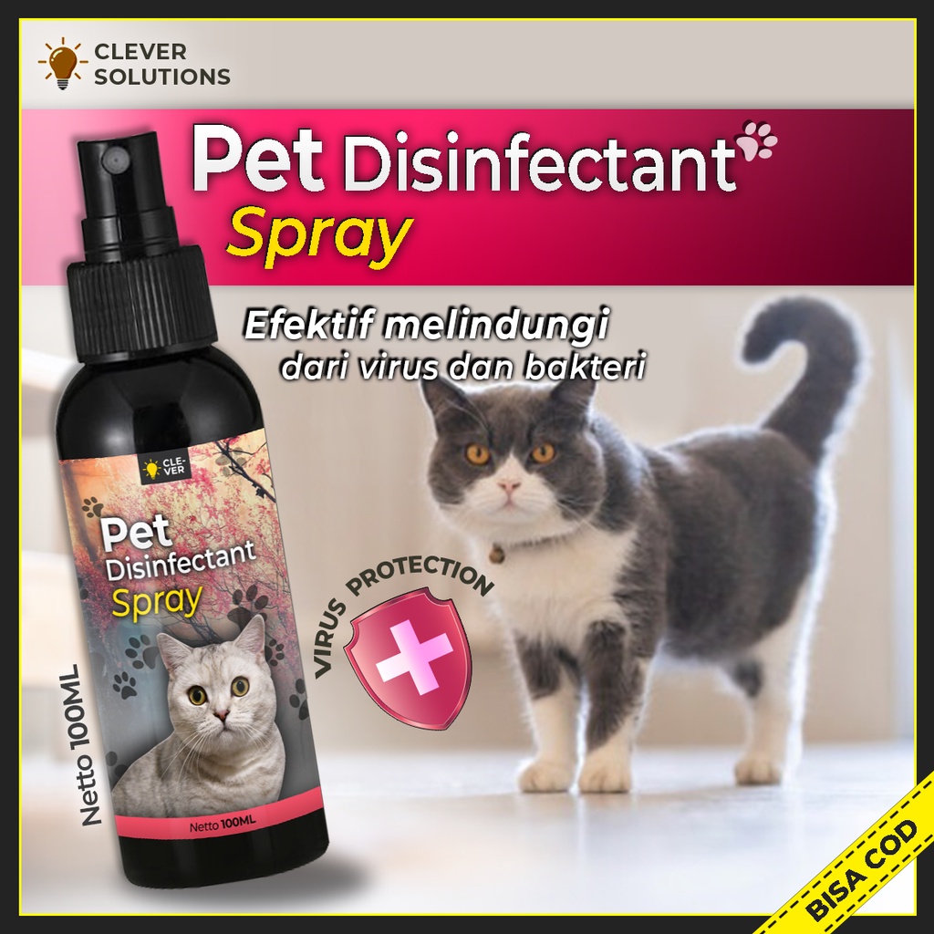 Jual Clever Solutions - PET DISINFECTANT Spray 100 ML Anti Virus ...