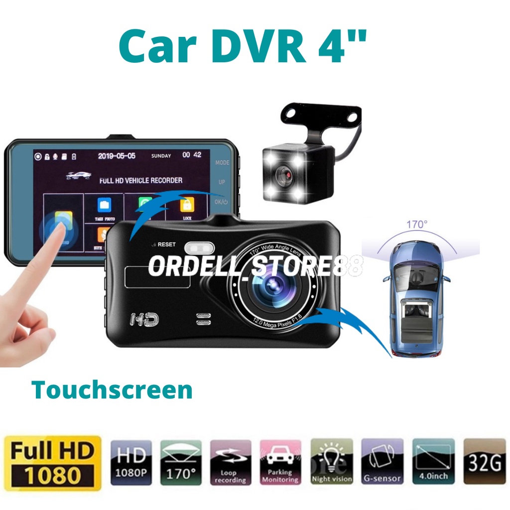 Jual Kamera DVR 4" Mobil Touchscreen Camera Dasbor FHD 1080P | Shopee ...