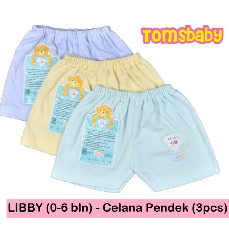 Jual [TOMS] [2-6kg] LIBBY 3pcs Celana Pendek Segiempat WARNA POLOS (0 ...