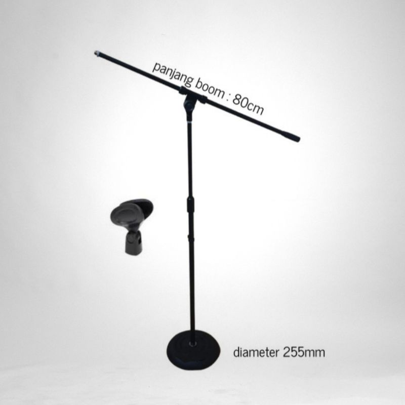 Jual STAND MIC BERDIRI LANTAI KAKI BULAT FULL BESI KOKOH / STANDING MIC ...