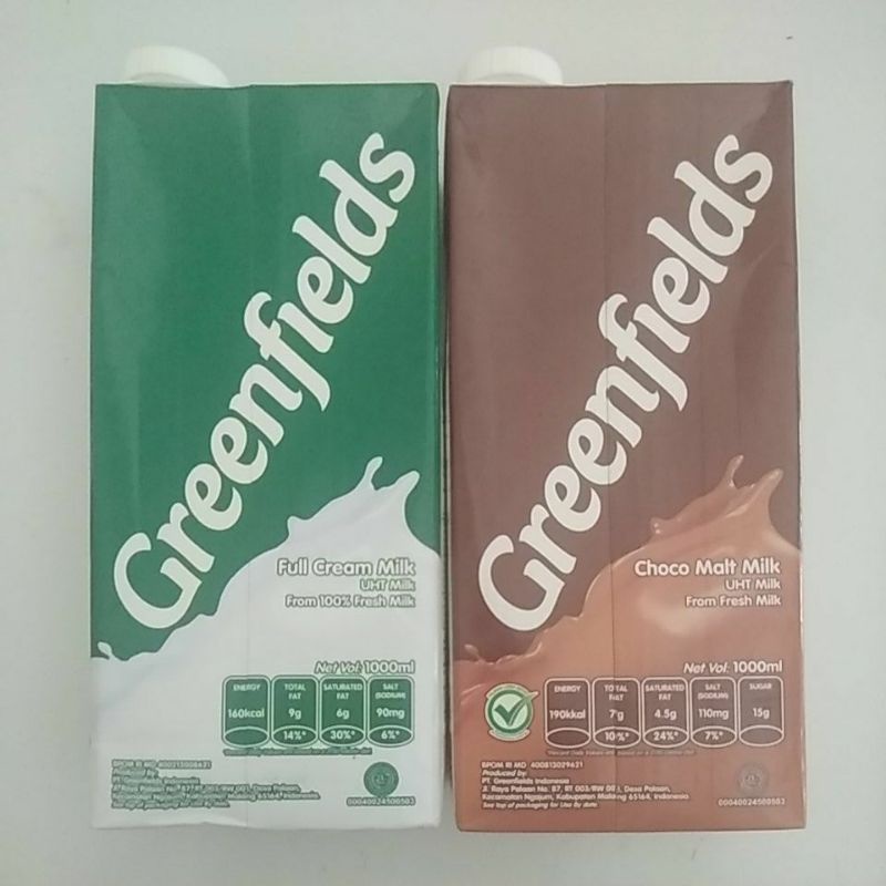 Jual Susu Greenfields UHT Milk 1 Liter (1000ml) Semua Rasa | Shopee Indonesia