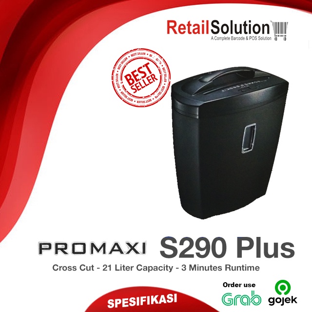 Jual PROMAXI S290 Plus Paper Shredder - Mesin Penghancur Kertas Cross ...