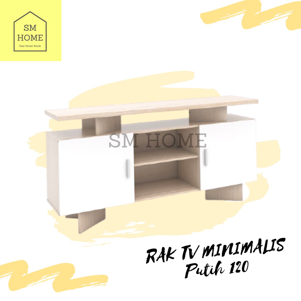 Jual RAK TV MEJA TV MINIMALIS PUTIH UKURAN SEDANG 120 | Shopee Indonesia