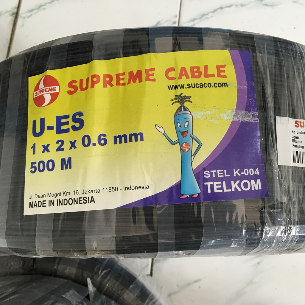 Jual Kabel Telpon Telepon Supreme / Listrik Outdoor U-ES 1x2x0.6mm 500M ...
