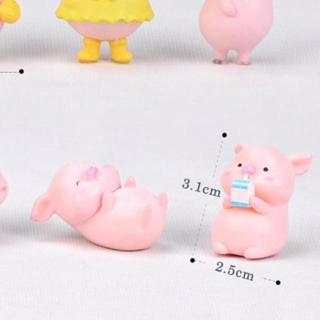 Jual Miniatur figure pig / babi family, lucu imut dekorasi hobby ...