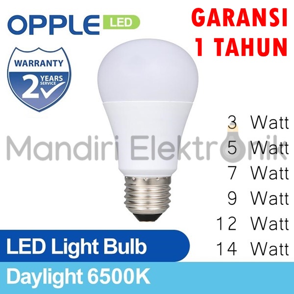 Jual Lampu Bohlam LED Opple 3W 5W 7W 9W 12W 14W LED Bulb Opple Putih - Lampu Bohlam LED Garansi ...