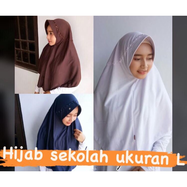 Jual JILBAB ANAK SEKOLAH TALI SERUT BELAKANG SMP & SMA | KERUDUNG SEKOLAH KAOS PE HIJAB ANAK ...