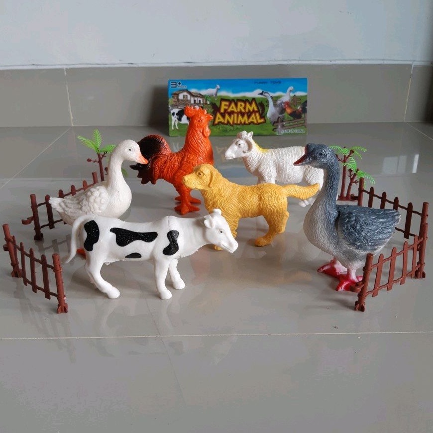 Jual MAINAN SET HEWAN TERNAK ANIMAL FARM ISI 6 JUMBO / ANIMAL TERNAK ...