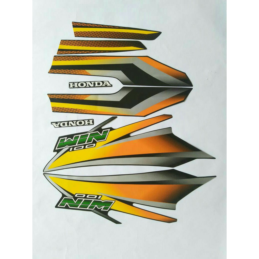 Jual stiker striping honda win 100 2005 hitam kuning | Shopee Indonesia