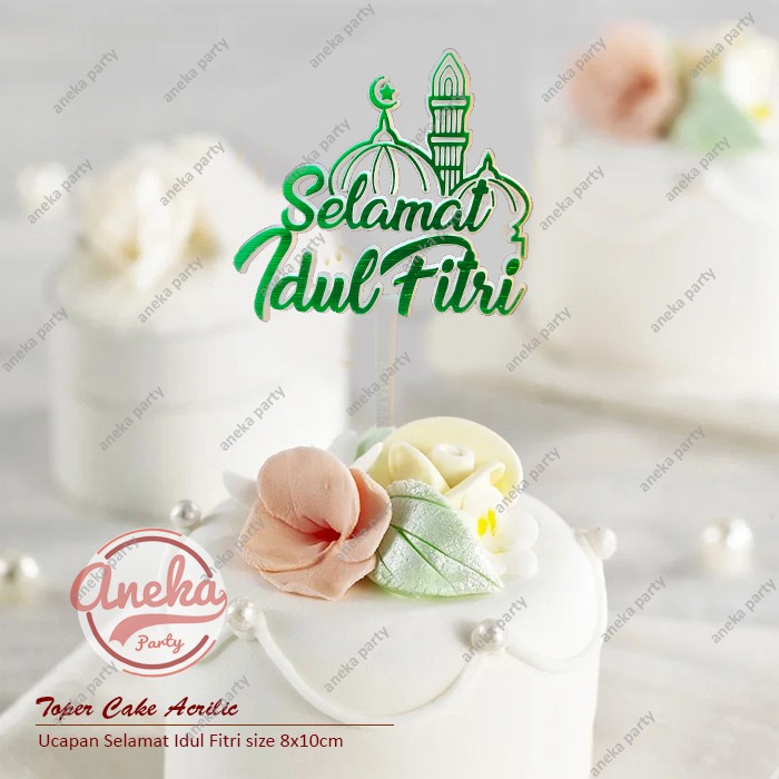 Jual Cake topper ucapan idul fitri / topper cake hiasan kue lebaran ...