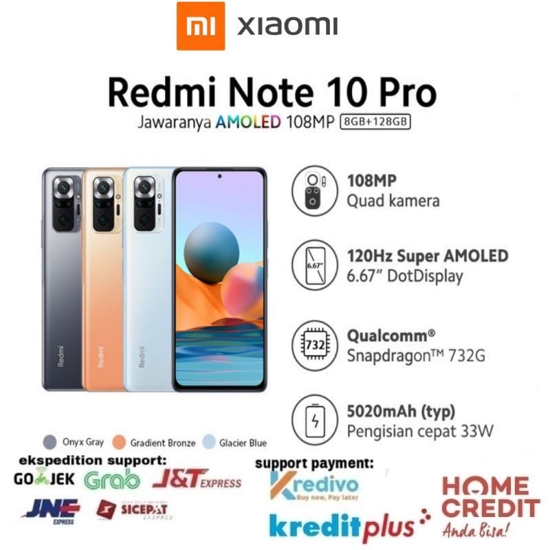 Jual Xiaomi Redmi Note 10 Pro 8/128 Garansi Resmi | Shopee Indonesia