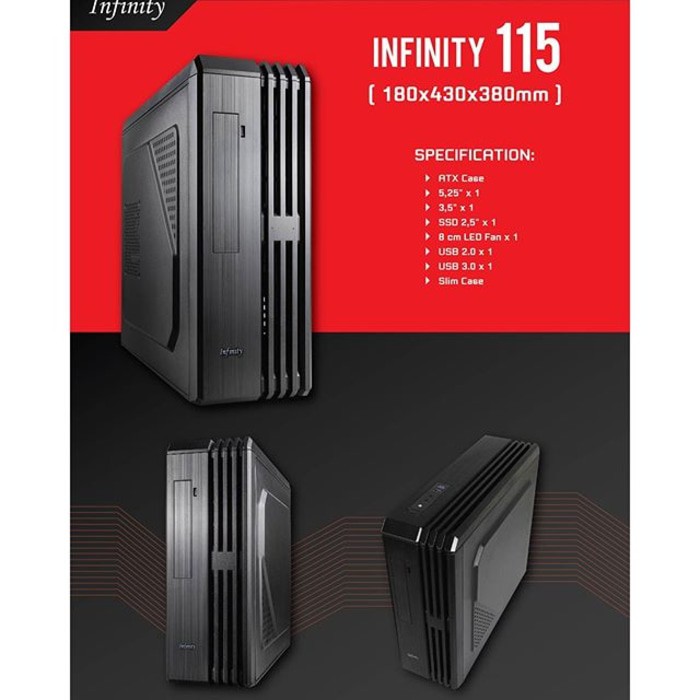 Jual Slim Case Casing Komputer PC CPU INFINITY 115 With PSU INFINITY ...