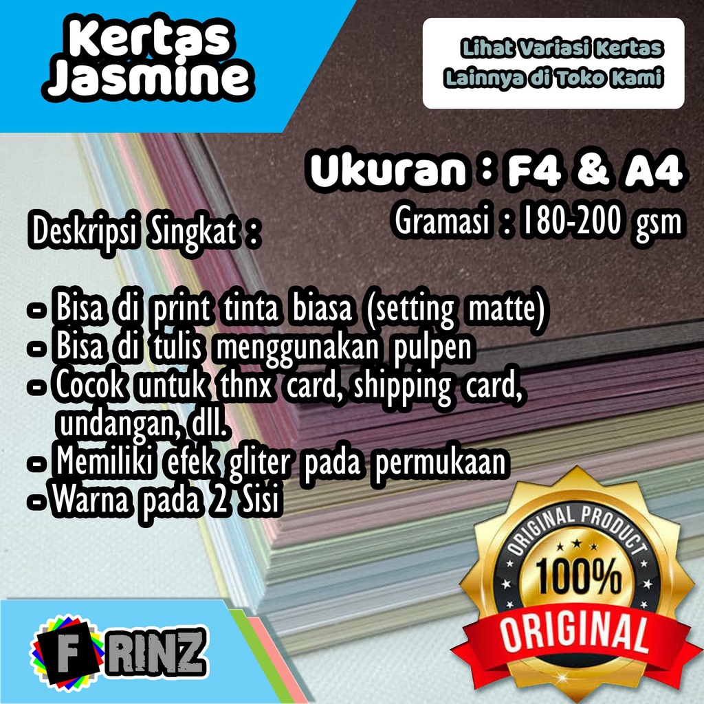 Jual Kertas Jasmine Paper Flower F4 A4 / Jasmin Kristal Glitter High ...