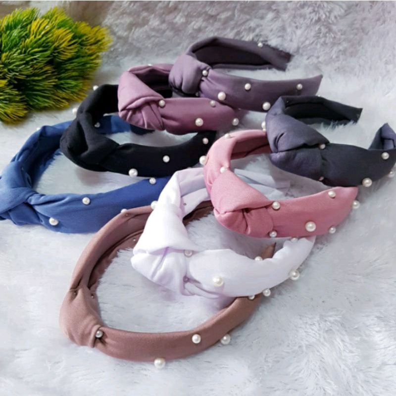 Jual Bando Mutiara silang Premium/ Bando KOREA Adriana | Shopee Indonesia