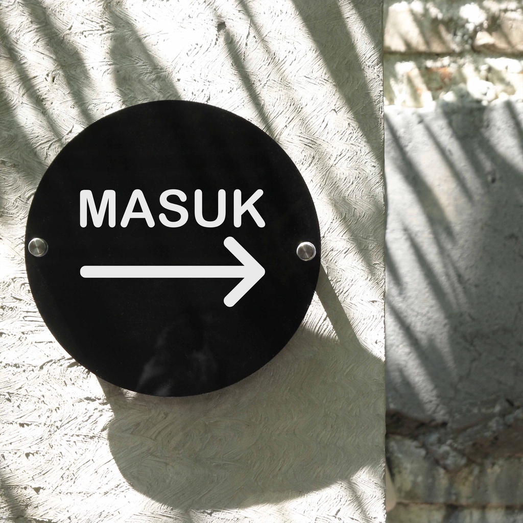 Jual Signage Acrylic Pen Iklan Sign Lingkaran Hitam - Penanda Arah ...