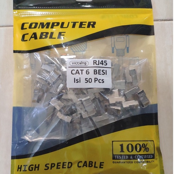 Jual Victsing Connector RJ 45 Cat 6 - Besi ( isi 50 pcs ) | Shopee ...