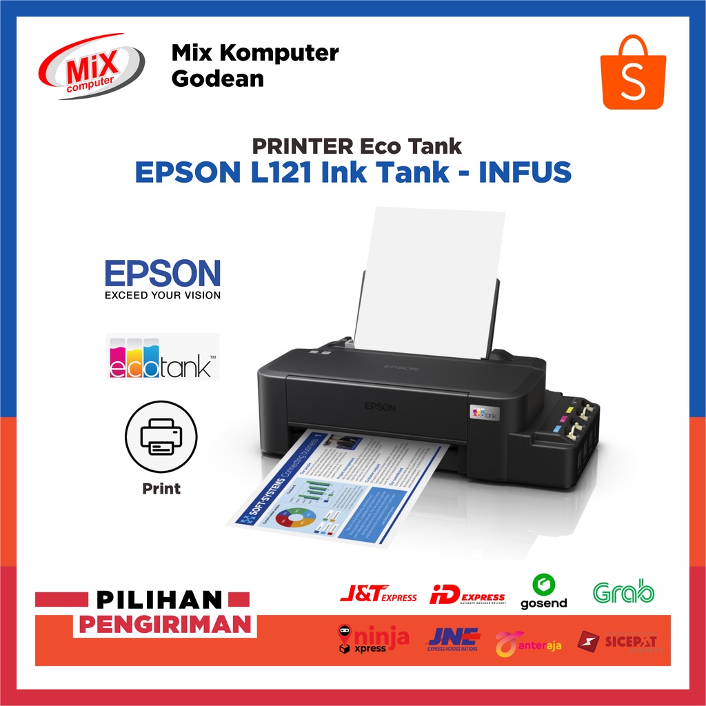Jual Printer Epson L121 A4 Ink Tank Infus System - Garansi Resmi | Shopee Indonesia