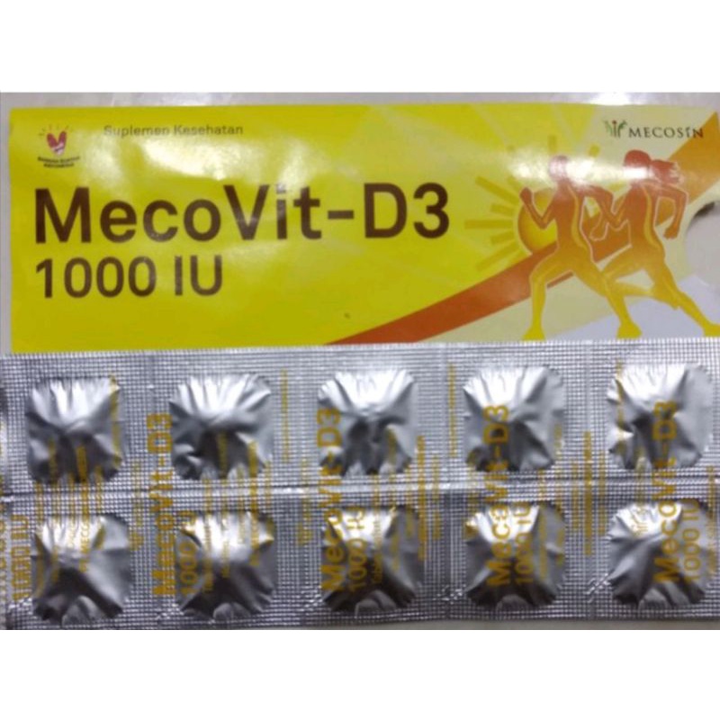 Jual MecoVit D3 1000 iu per strip isi 10 tablet( ED.2023) | Shopee ...