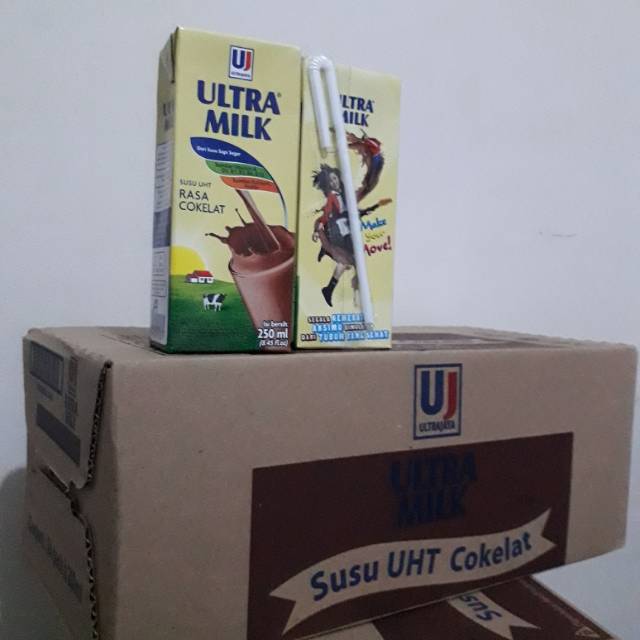 Jual Susu ultra milk rasa coklat 250 ml isi 24 pcs 1 karton | Shopee ...