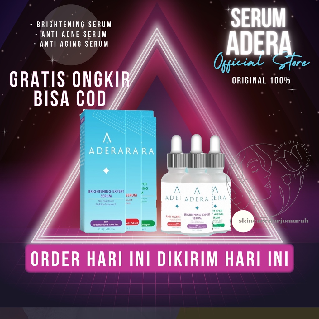 Jual LIVE! COD Adera Face Serum Anti Acne/Jerawat, Dark Spot/Flek Hitam, Brightening/Pemutih ...