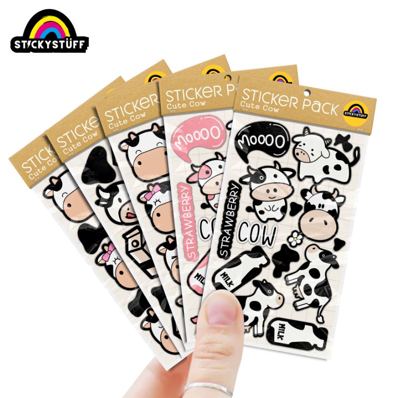 Jual Cute Cow Mini Sticker | Stiker Pack Corak Sapi | Stiker Vinyl ...