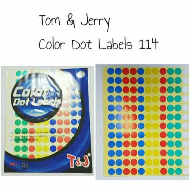 Jual Tom & Jerry Color Dot Labels 114 97 / Stiker Sticker label bulat ...