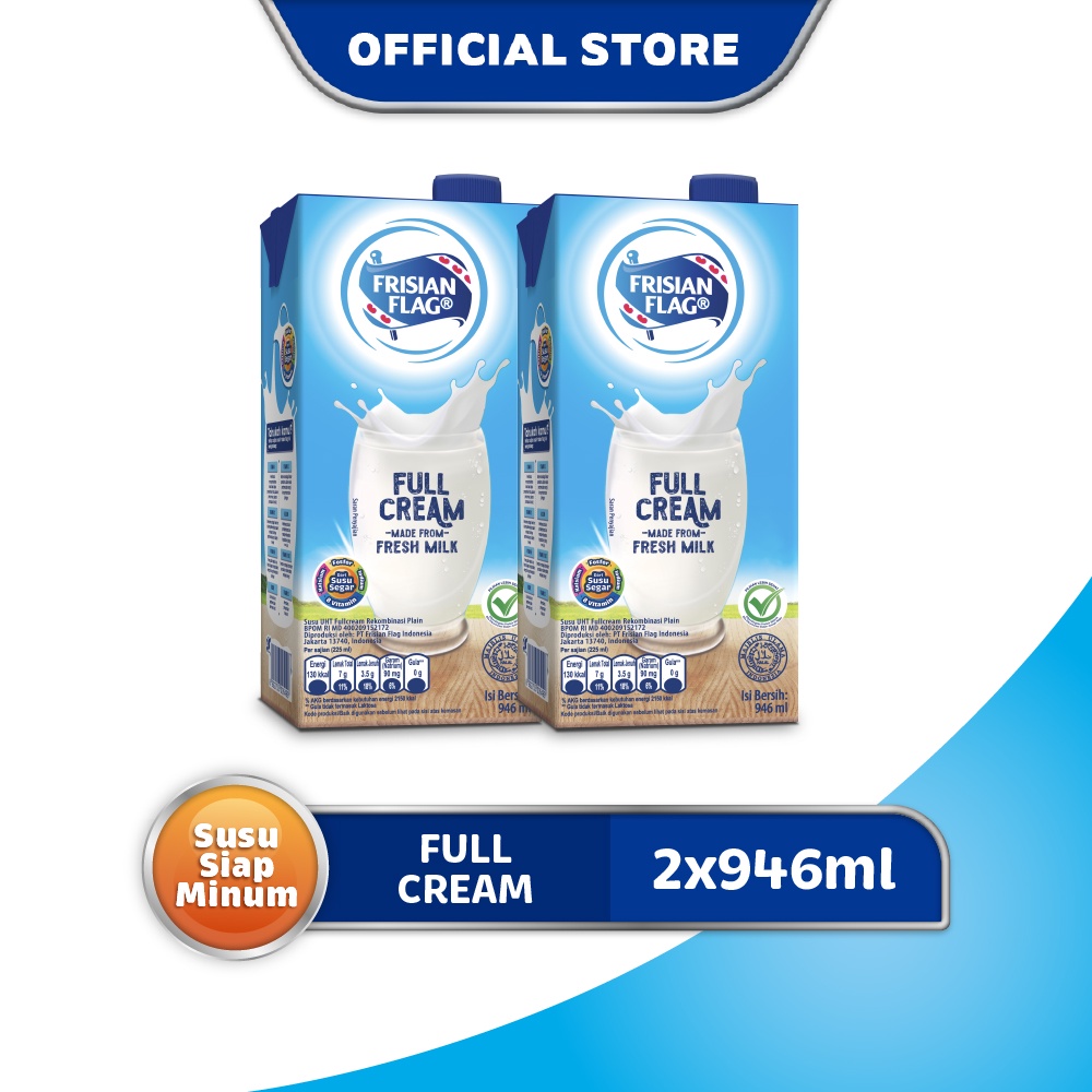 Jual Frisian Flag Susu UHT Full Cream 2 x 946 mL | Shopee Indonesia