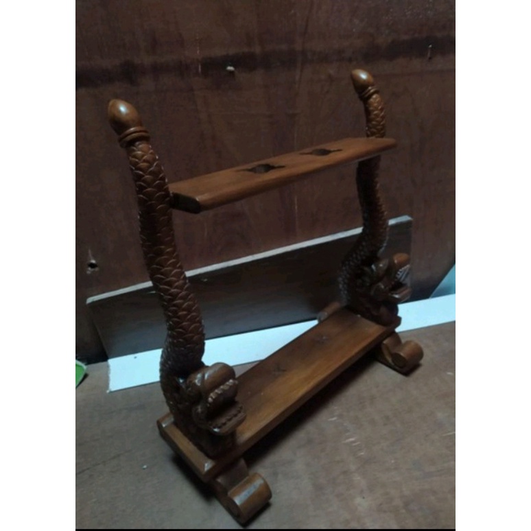 Jual Jagrak Tempat Keris Tombak Isi 2 Kayu Jati Ukiran | Shopee Indonesia