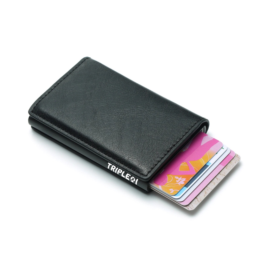 Jual TRIPLEDI Dompet Kartu Lontar Anti Scan RFID Block Auto Pop Up Card ...