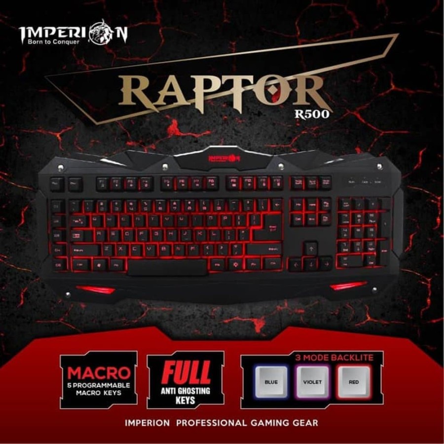 Jual Keyboard Gaming Imperion R500 Raptor R 500 Game Macro Keys ...