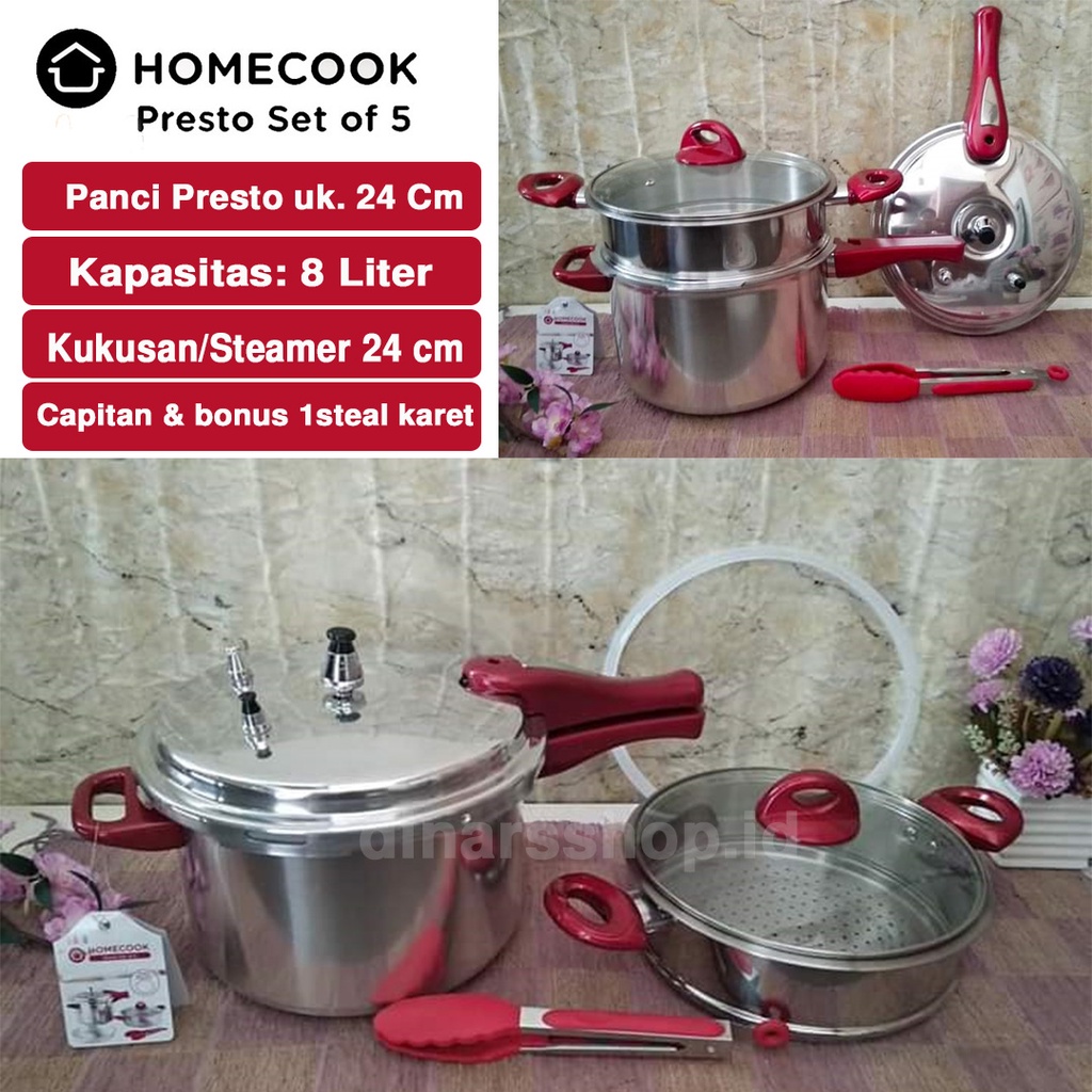 Jual Homecook Panci Presto 8 liter Plus Steamer | Shopee Indonesia