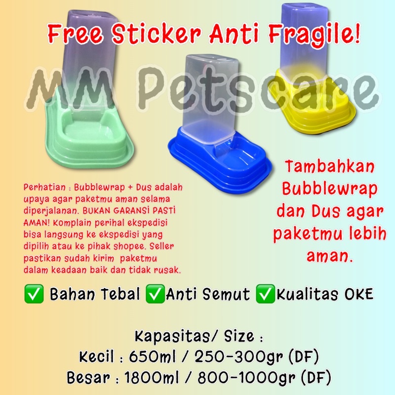 Jual Pet dispenser untuk dryfood pelet kucing anjing size kecil besar ...