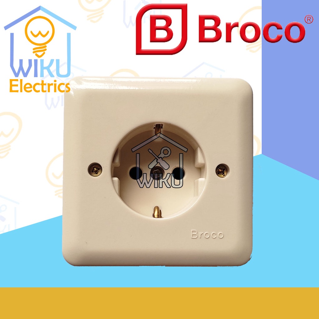 Jual BROCO Stop Kontak 5511U Stop Arde IB Colokan Listrik Tembok ...