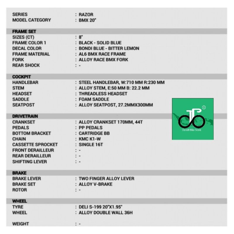 Jual Sepeda BMX 20" Polygon Razor Alloy TERBARU | Shopee Indonesia